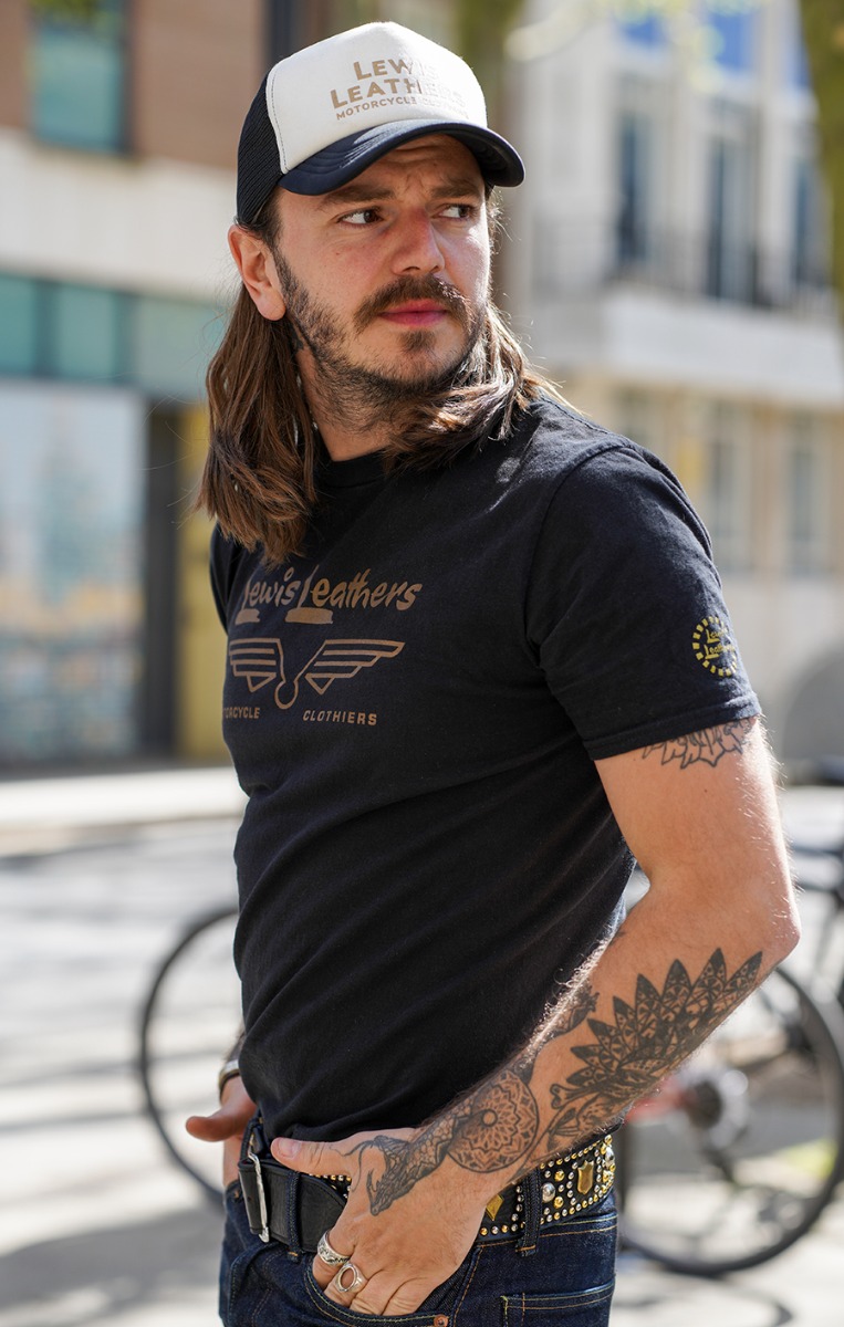 Lewis Leathers Gold Logo T shirt